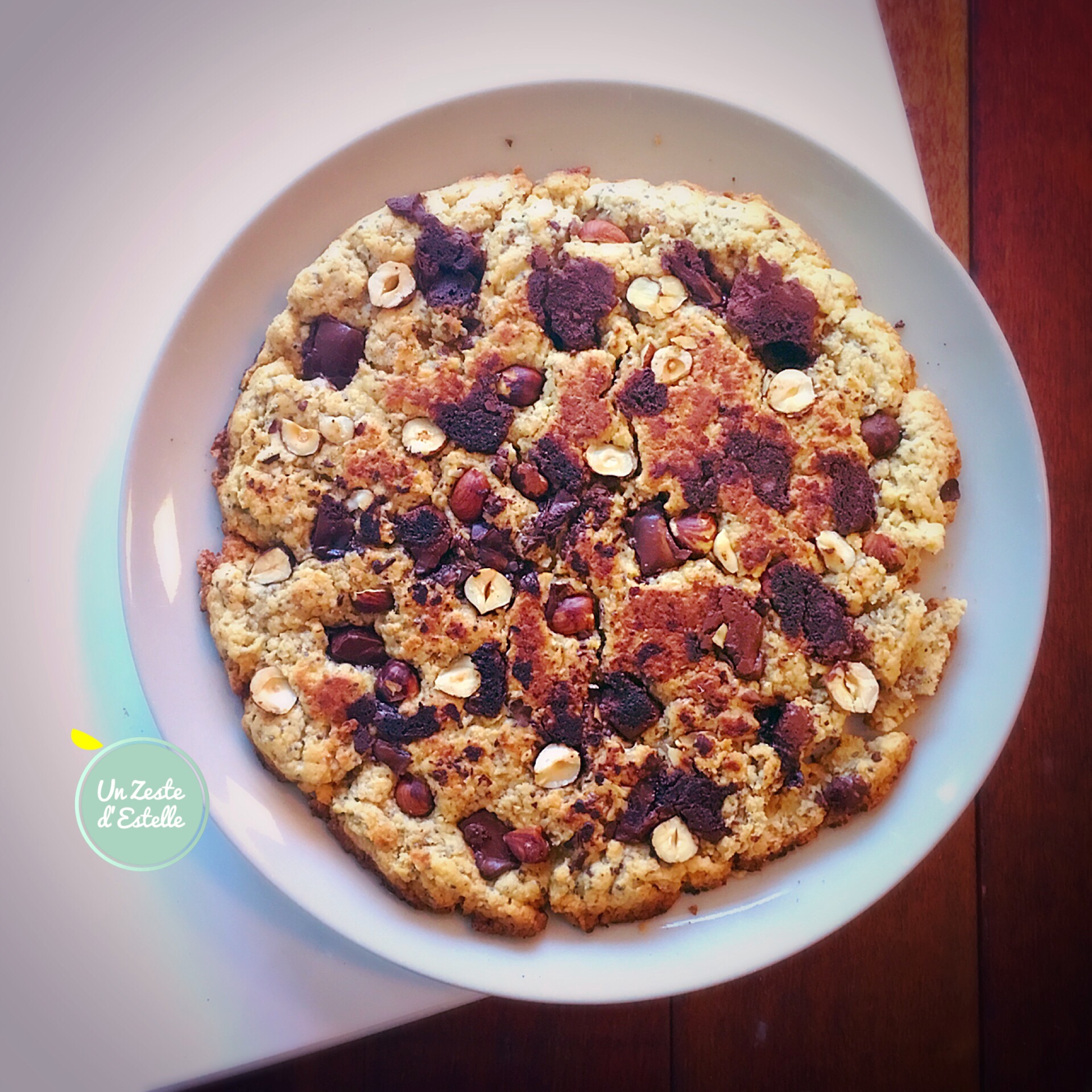 Cookie géant vegan sans four - Un Zeste d'Estelle