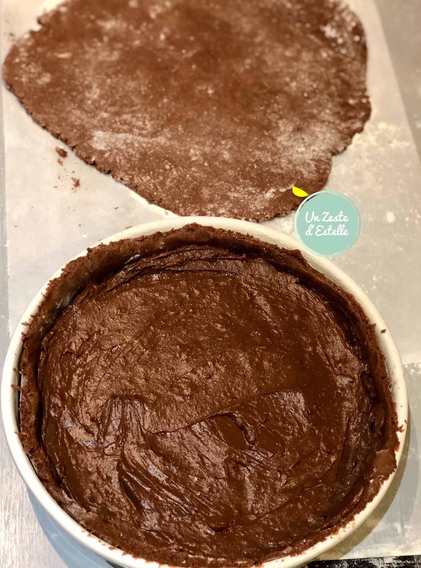 Gâteau basque au chocolat sans lactose - Un Zeste d'Estelle