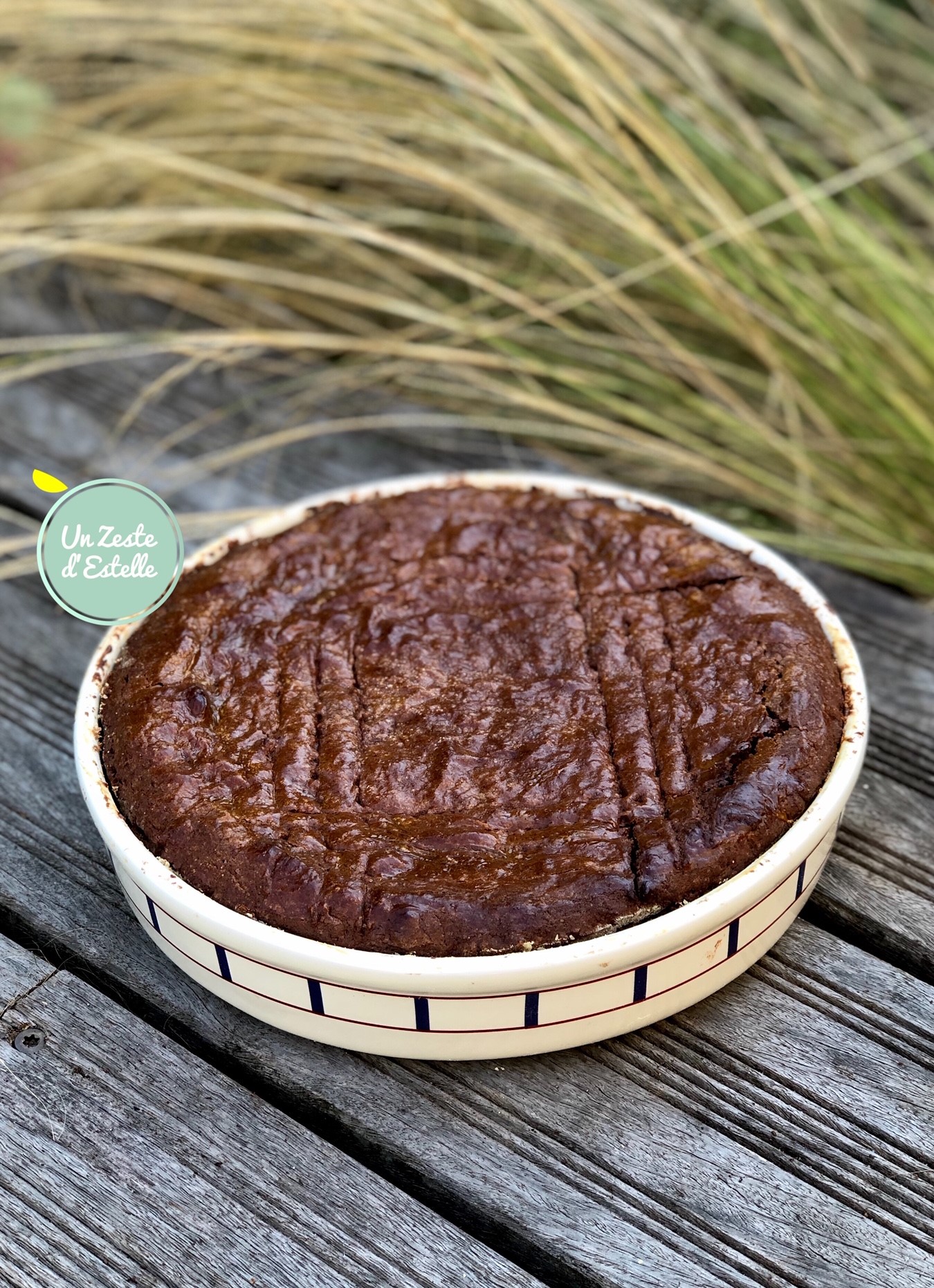 Gâteau basque au chocolat sans lactose - Un Zeste d'Estelle